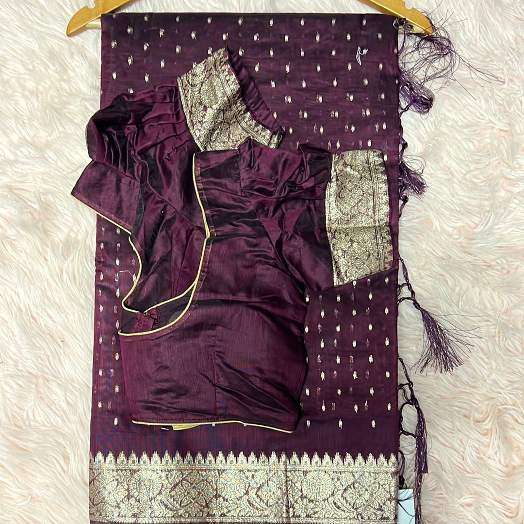 Dark Purple and Gold – Vasundhara Fashions