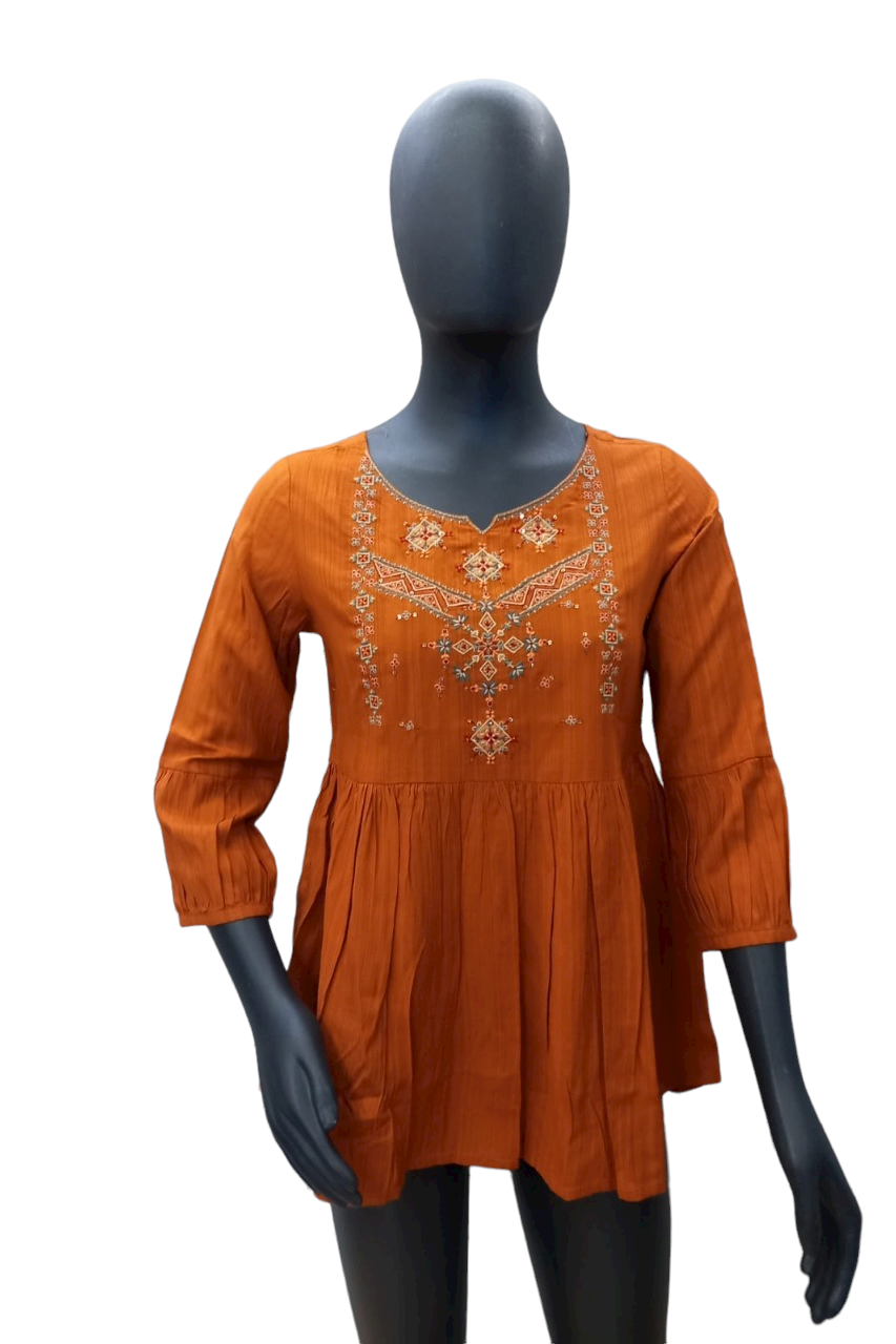 Women's Orange Top – Vasundhara Fashions